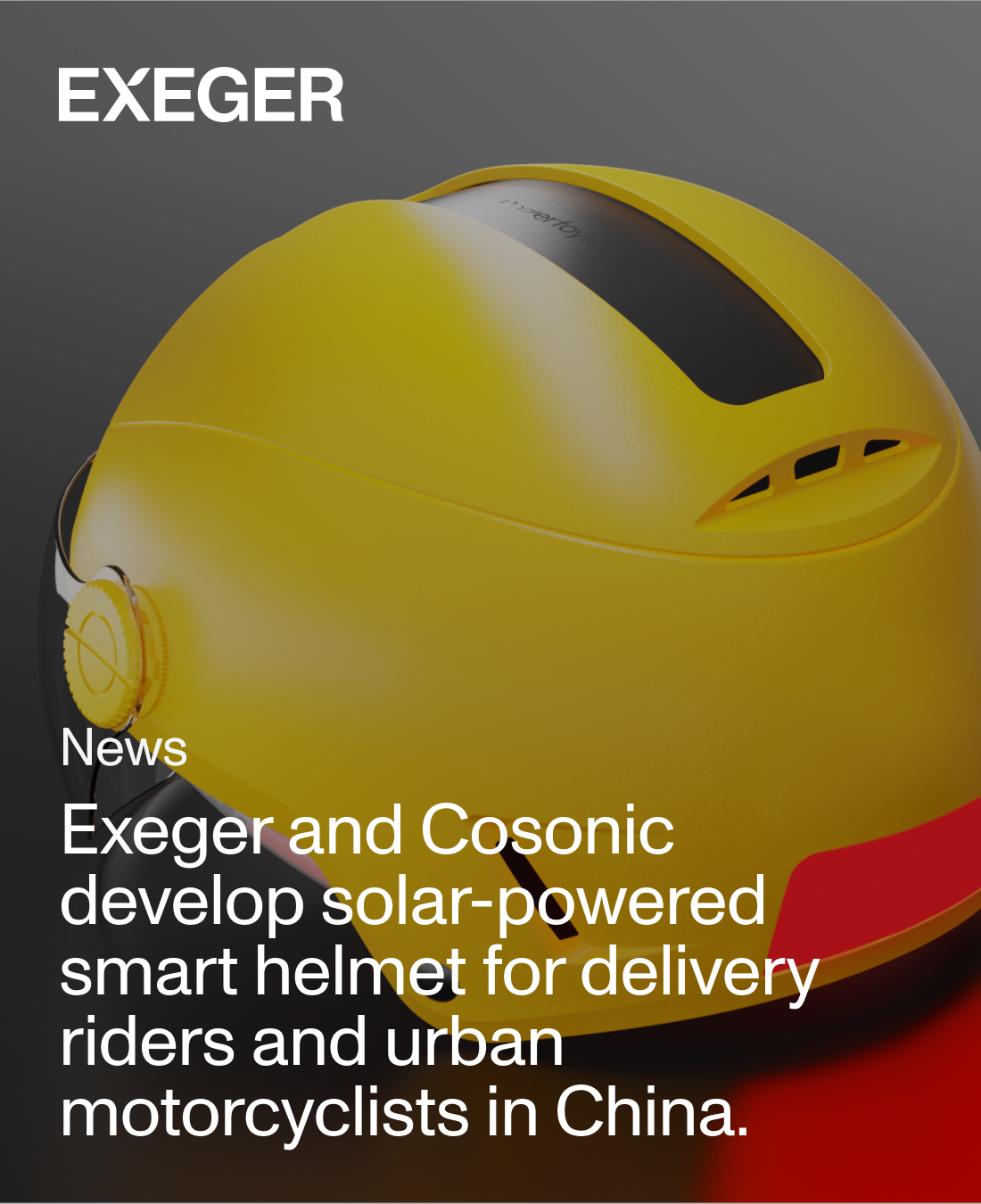 Exeger and Cosonic to launch solar-powered smart helmet in China