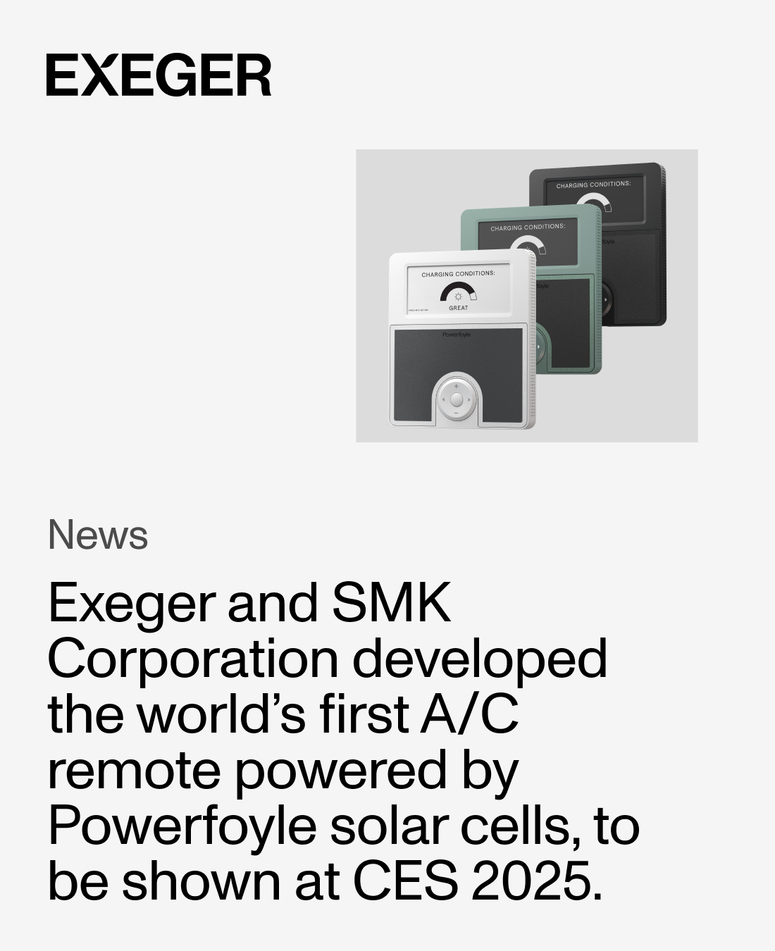 New air conditioner remote by SMK eliminates need for battery replacements